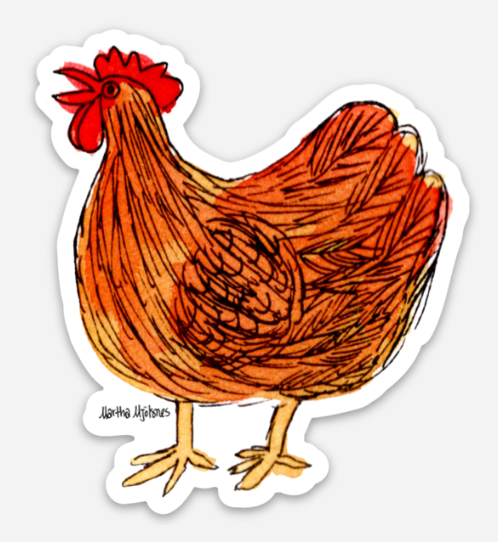 Red Hen + Rooster 3" Stickers – Little Viking Art